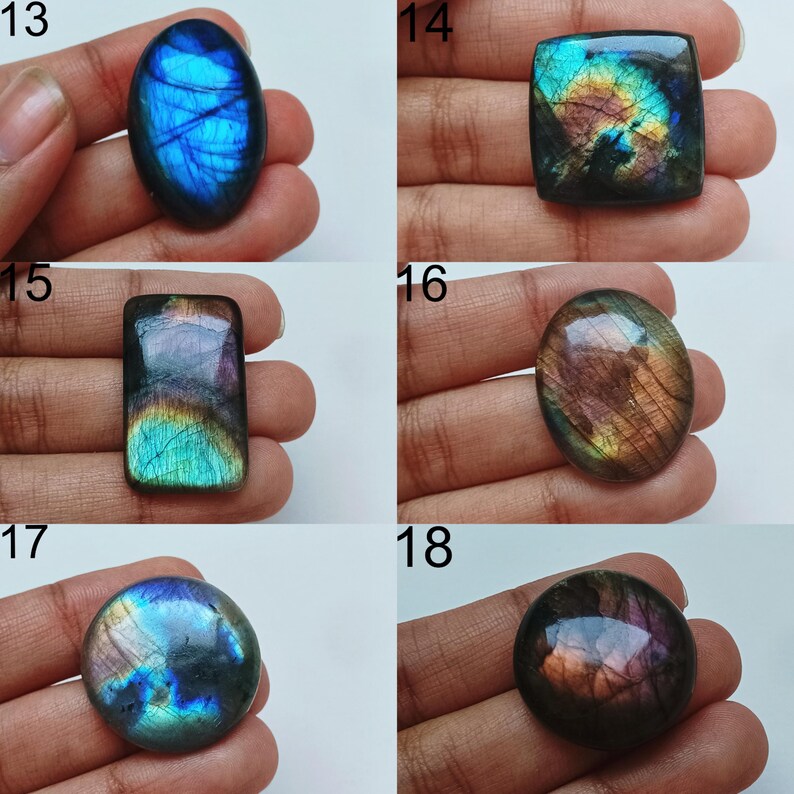 Blue Multi-fire Labradorite Mix Shape and Size Cabochon for Jewelry ...