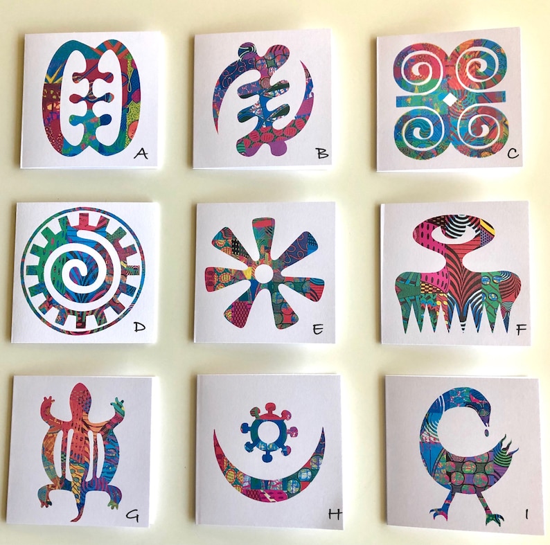 Adinkra Cards, West African Adinkra, Ghana Adinkra, Small Cards, Mini ...