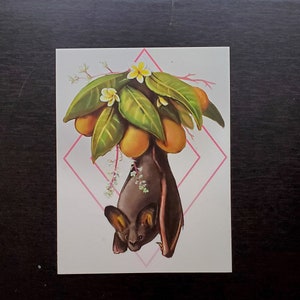 Fruit Bat: Mango Mini Print - Etsy