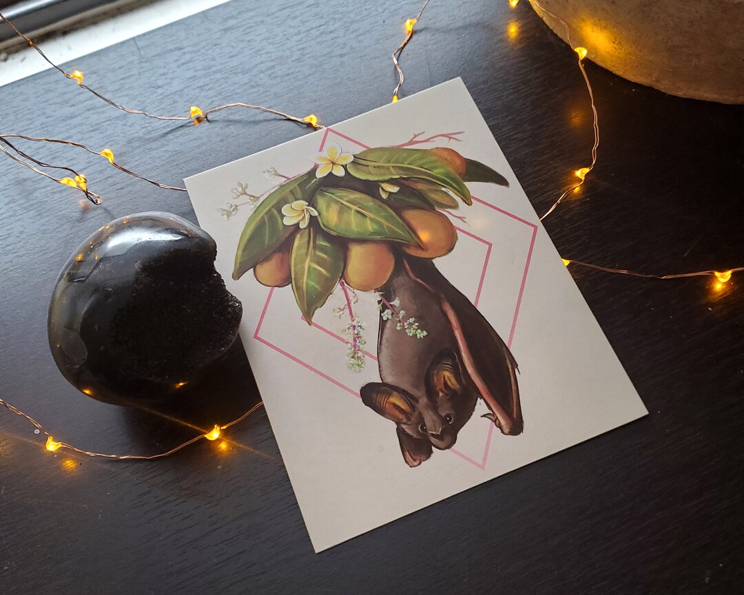 Fruit Bat: Mango Mini Print - Etsy