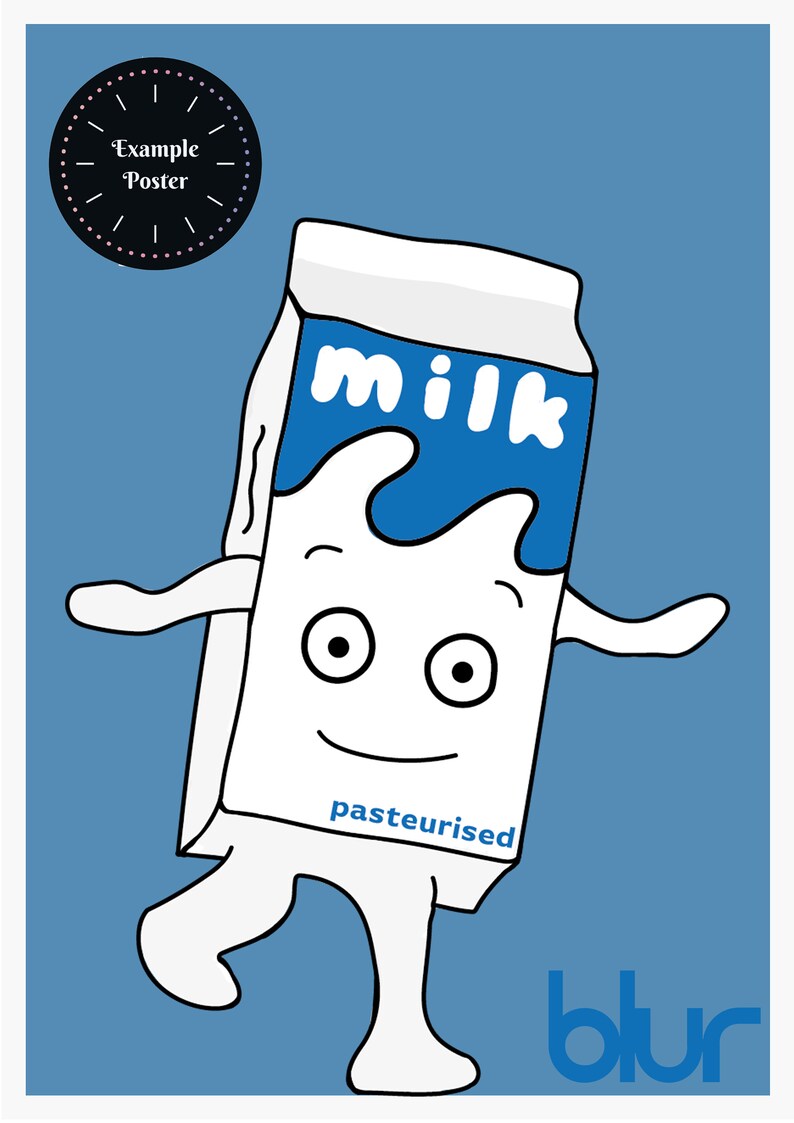 Blur Coffee And Tv Milk Carton Digital Download Posters Etsy