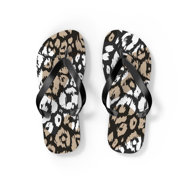 Leopard Print Flip Flops for Summer Fun, Casual Beachwear, Vacation ...