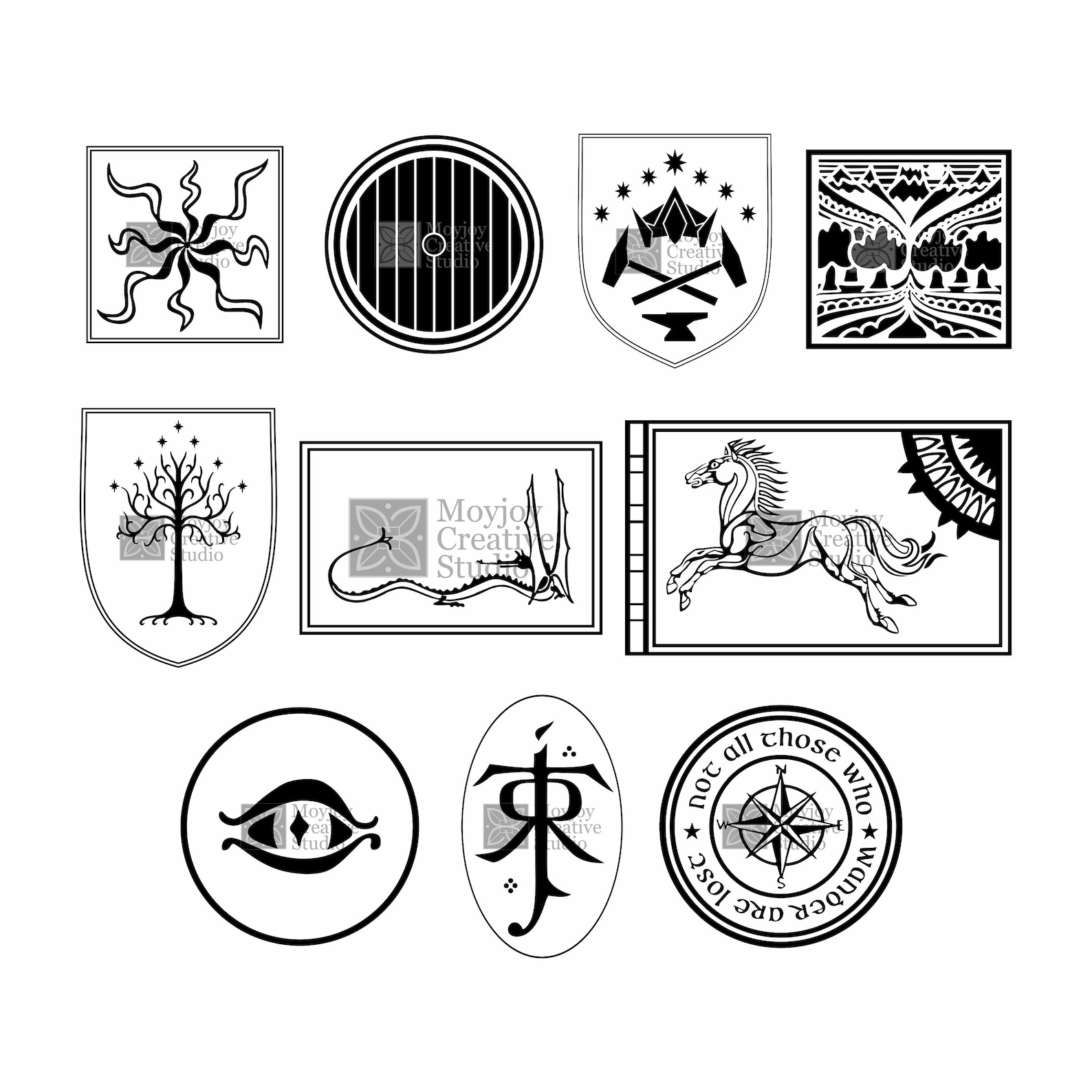 Lord of the Rings the Hobbit SVG Vector Symbol Logo for Patch Sticker ...