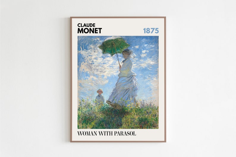 Claude Monet Print, Woman With Parasol, Monet Wall Art, Monet ...