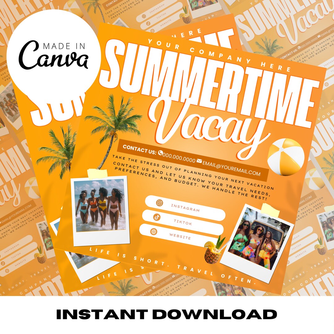Travel Deal Flyer, Travel Agent Template, Marketing Template, Beach ...
