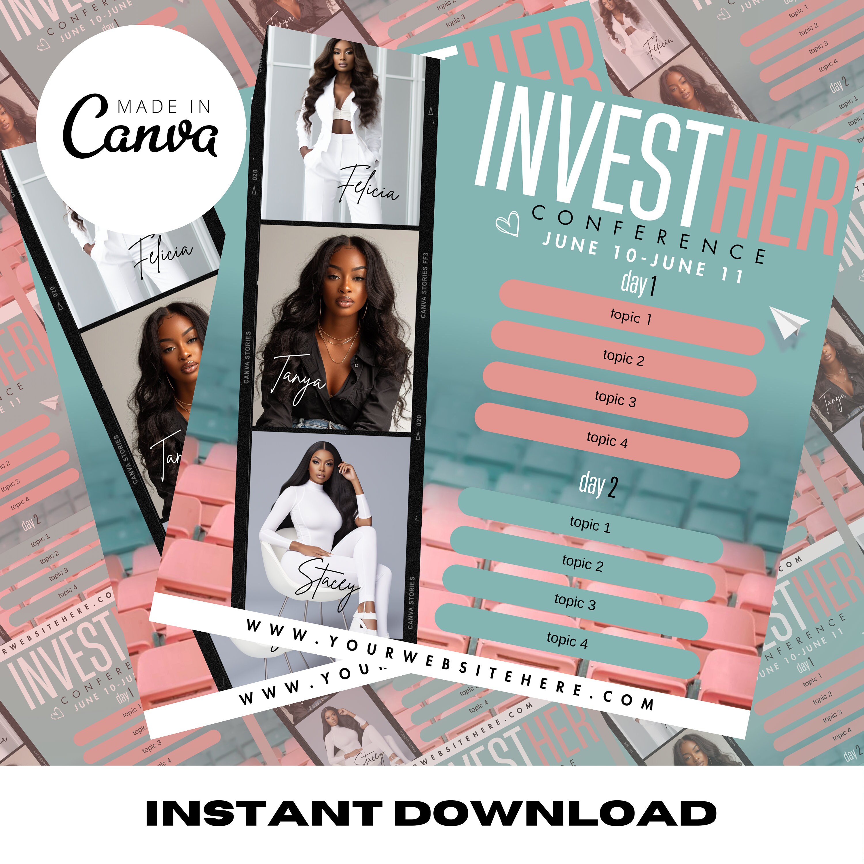 Conference Flyer, DIY Conference Template, Canva Template, DIY Flyer ...