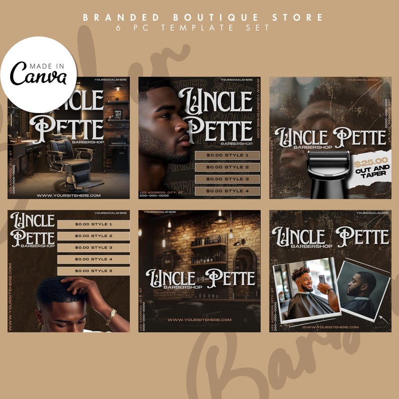 Barber Shop Flyer Template, Barber Shop Template, Barber Template, Hair ...