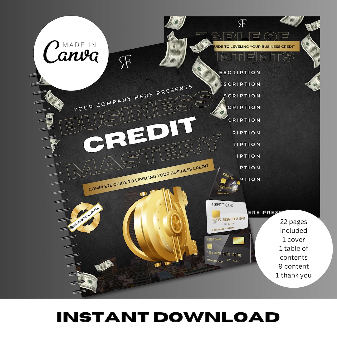 Business Credit E-book Cover, E-book Cover Template, Canva E-book ...