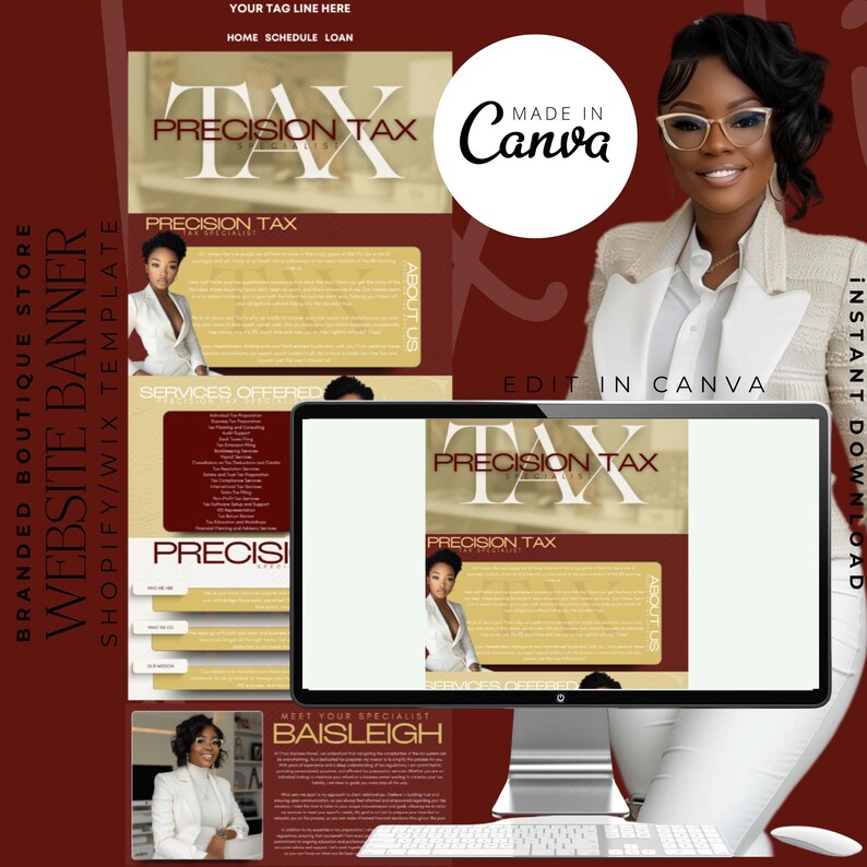 Tax Website Template, Tax Preparer Website Template, Tax Website ...