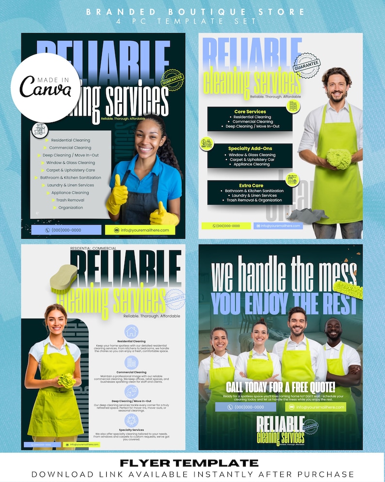 Cleaning Service Flyer Template, Commercial Cleaning Services ...