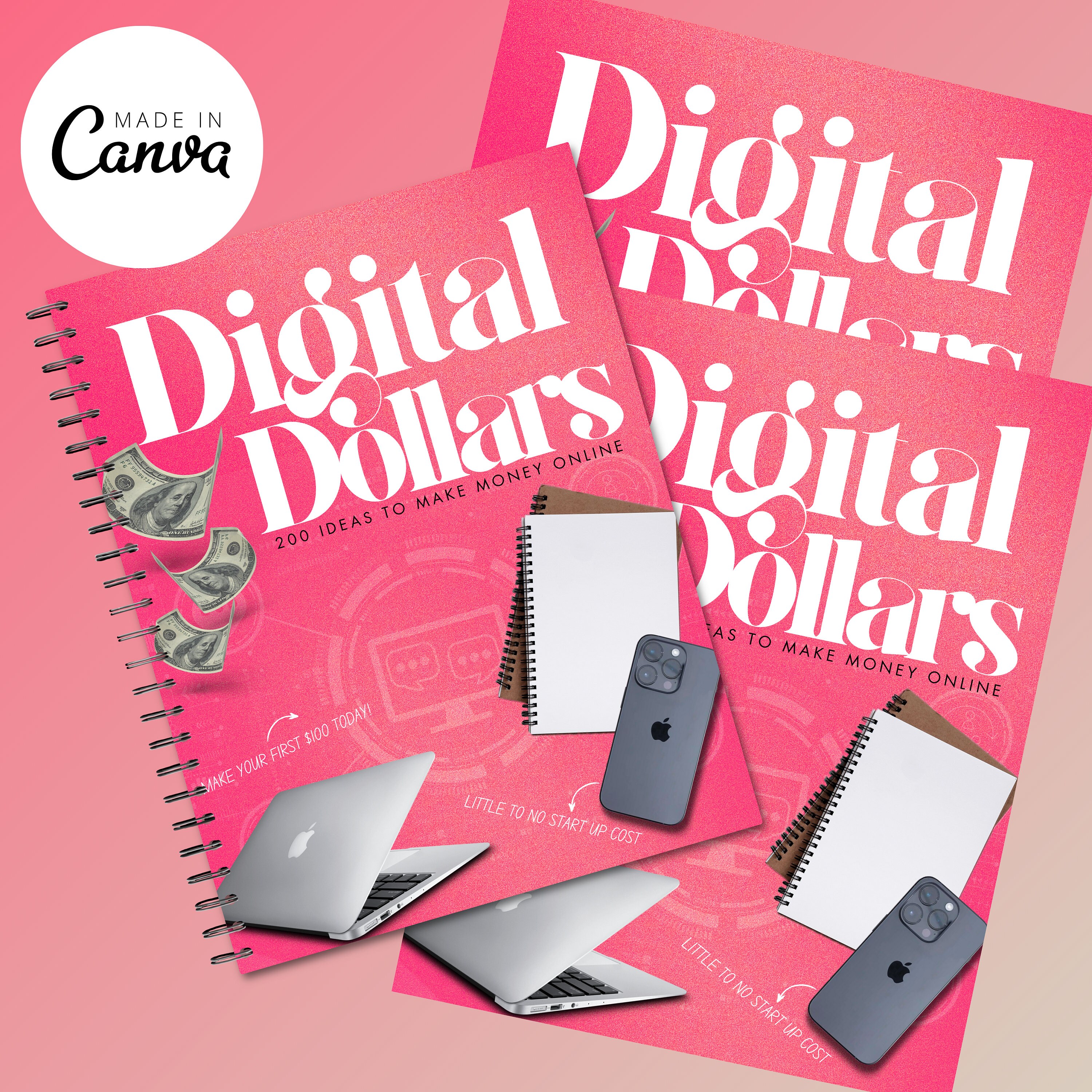 Digital Dollars Ebook Cover, Make Money Online Ebook Cover, Ebook Cover ...