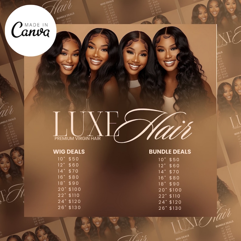 Brown Bundle Deal Price List, Hair Weave Price List, Bundle Flyer, Weave Price List, Price List ...