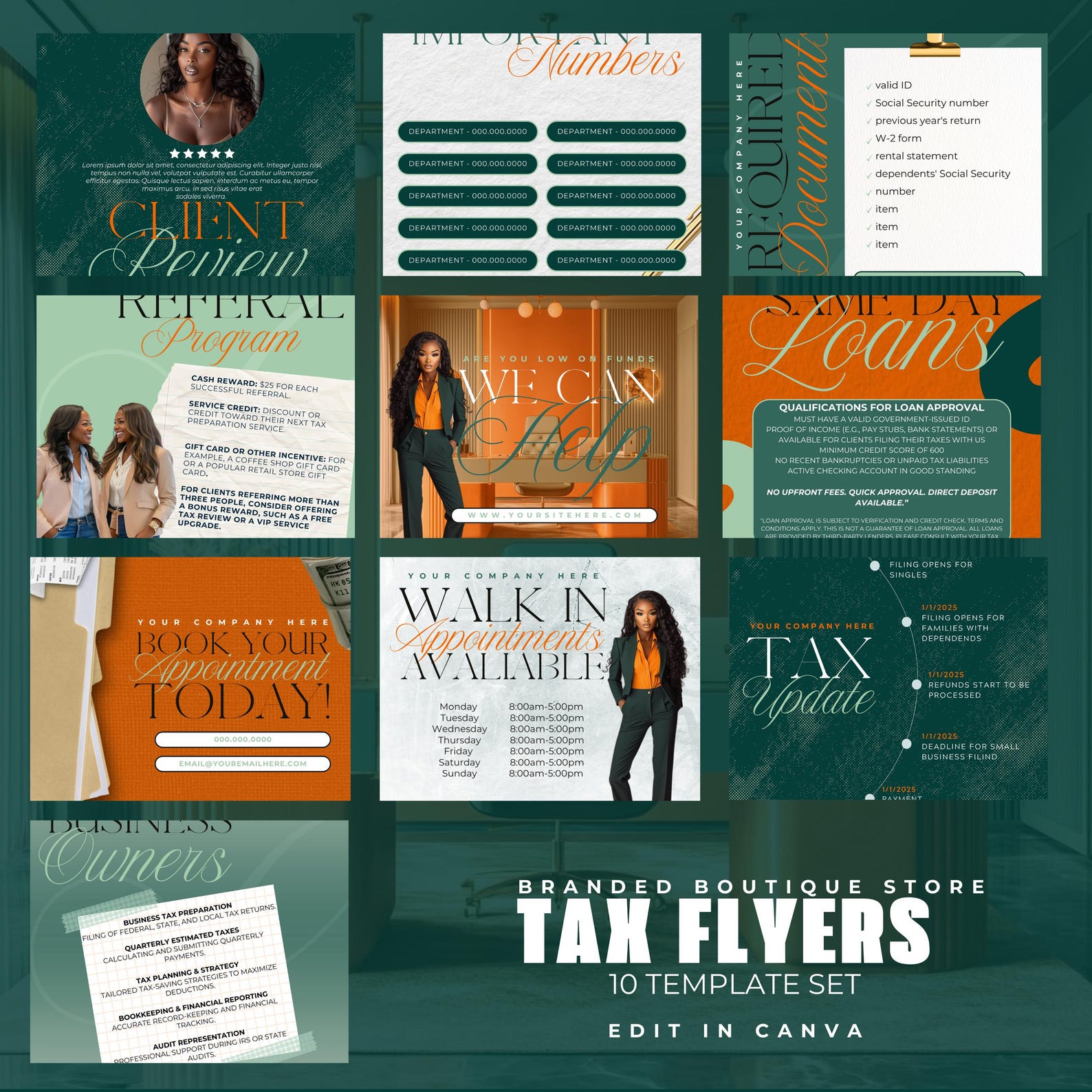 Tax Prep Flyer, Tax Flyers, Tax Time Flyers, Tax Informational Post ...