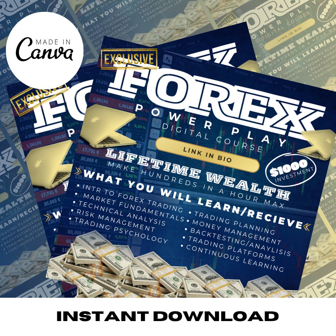 Forex Market Webinar Flyer, Social Media Post, Webinar Template, Canva ...
