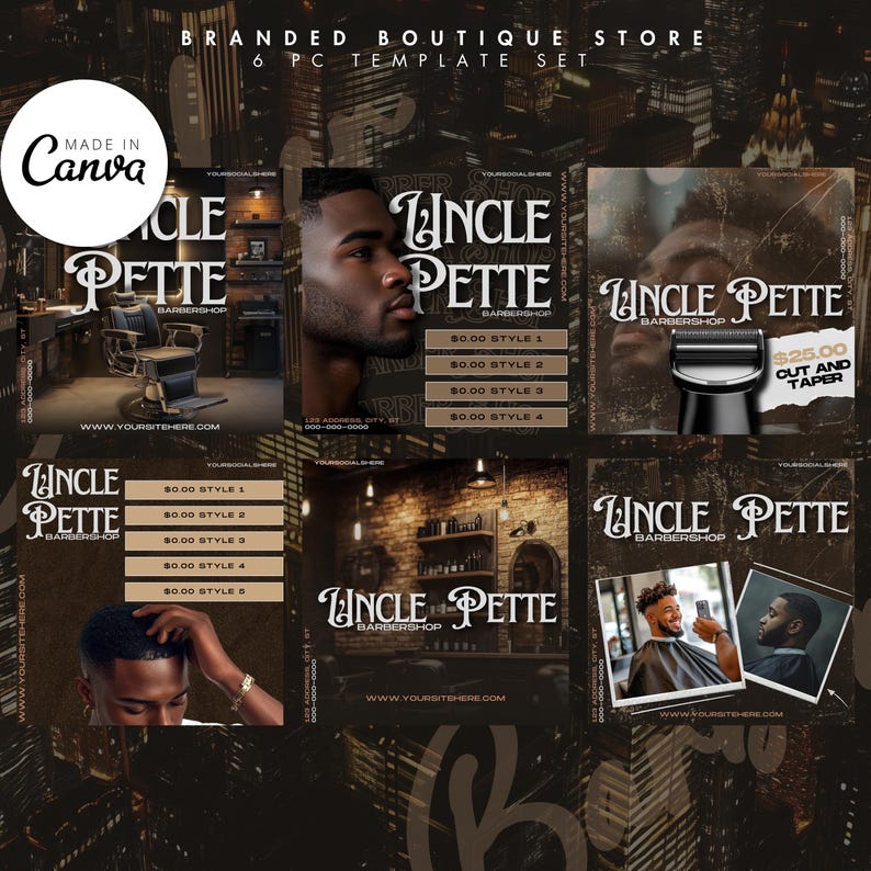 Barber Shop Flyer Template, Barber Shop Template, Barber Template, Hair ...