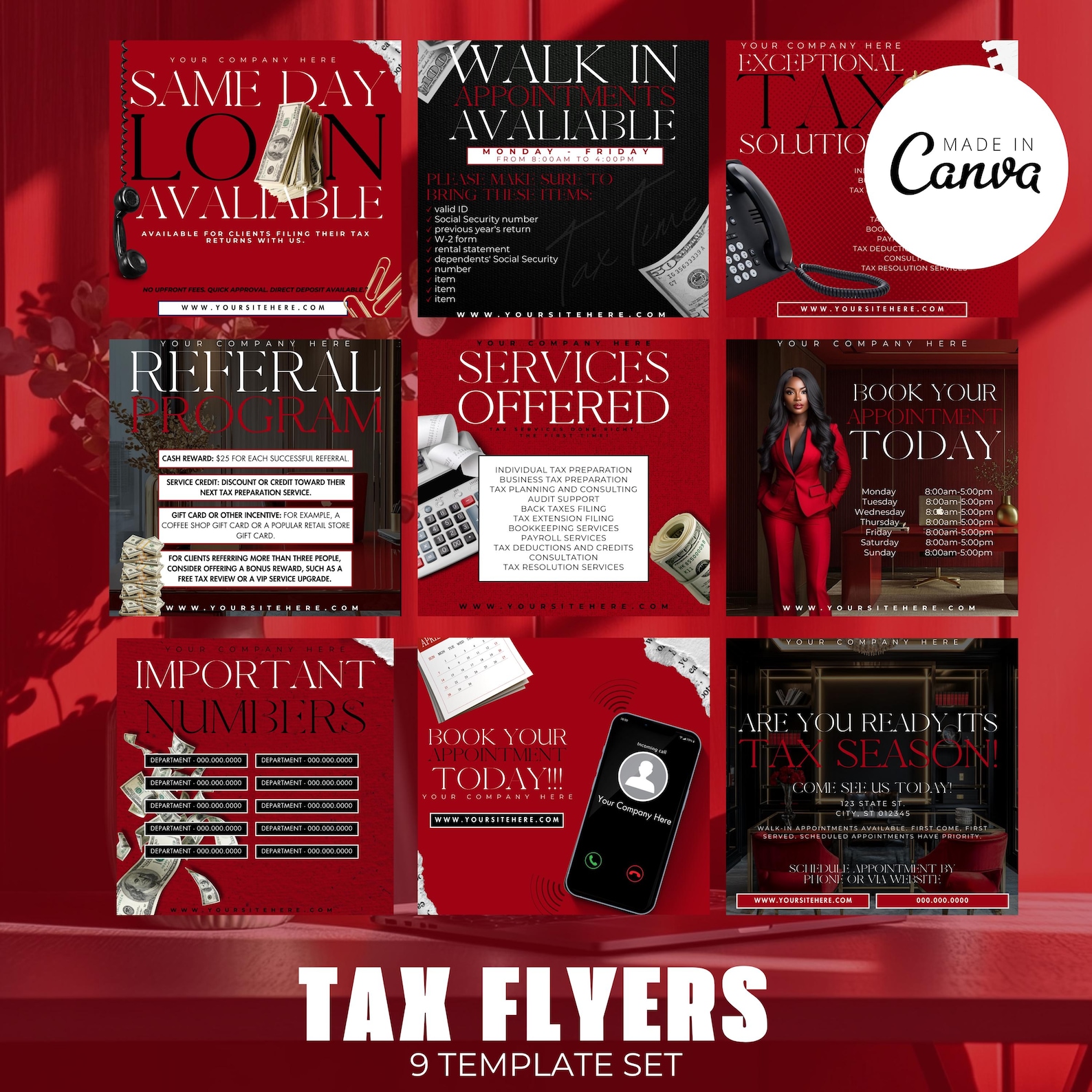 Tax Flyers, Tax Time Flyers, Tax Informational Post, Tax Bundle Flyers ...