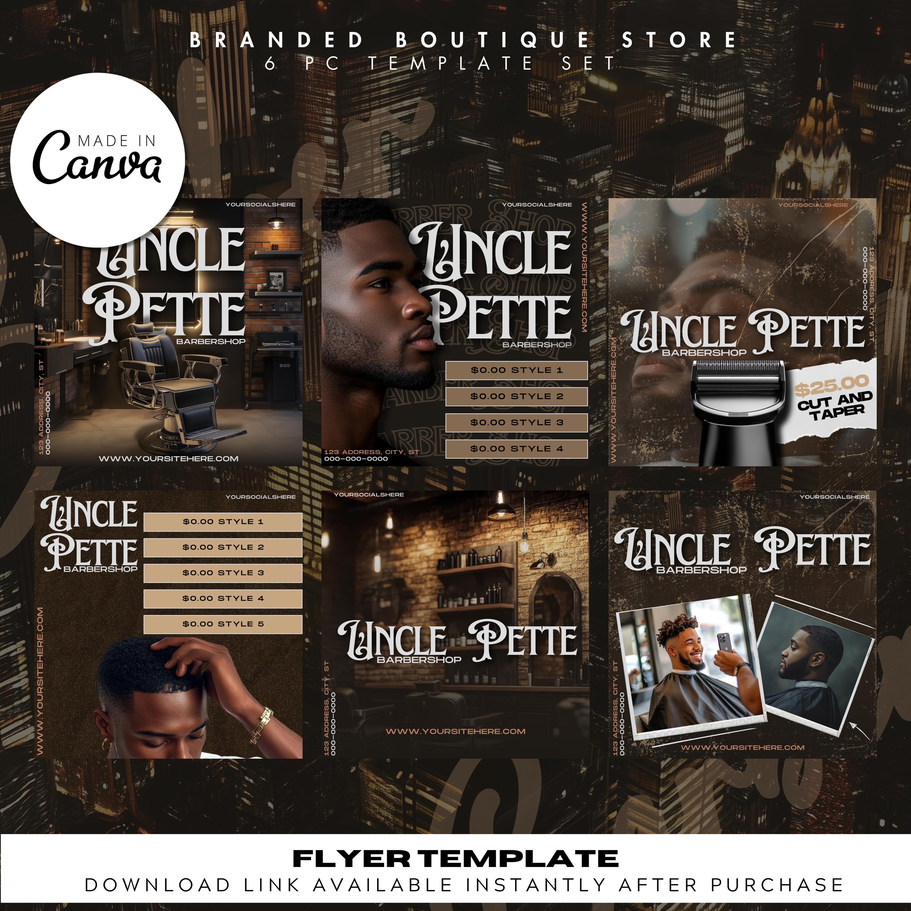 Barber Shop Flyer Template, Barber Shop Template, Barber Template, Hair ...