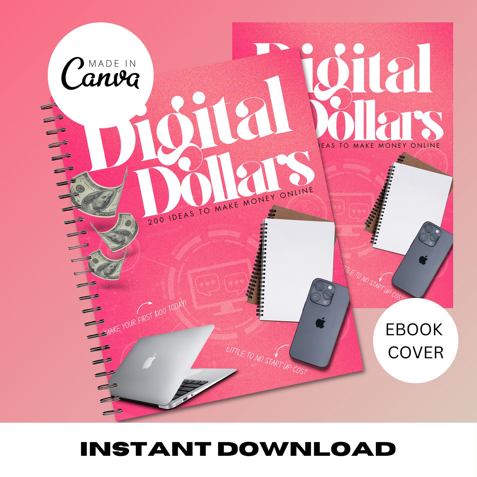 Digital Dollars Ebook Cover, Make Money Online Ebook Cover, Ebook Cover ...