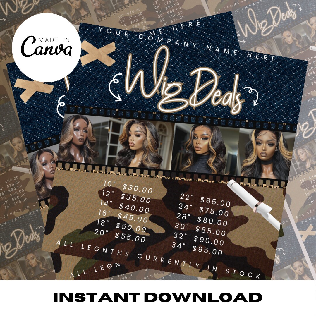 Wig Deal Template, Canva Template, DIY Template, Social Media Post ...
