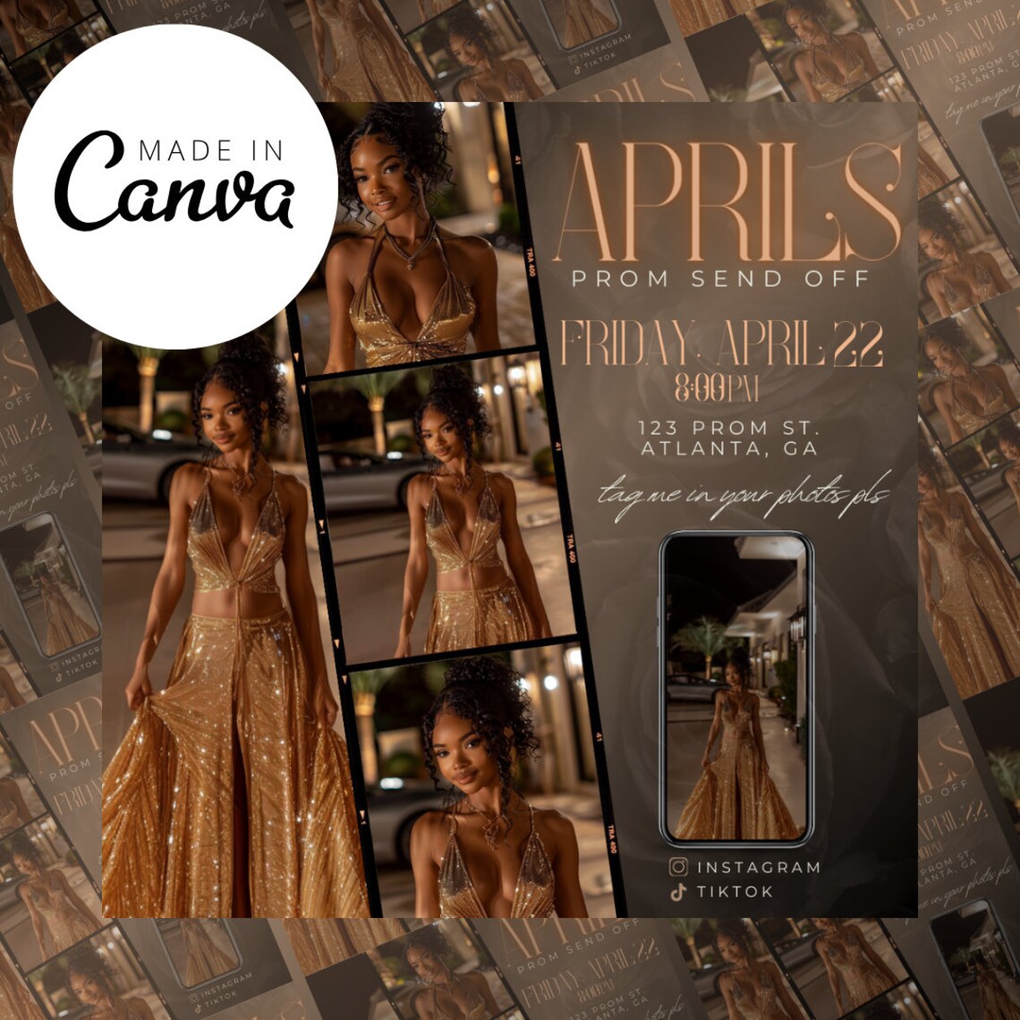 Prom Send off Flyer, DIY Prom Flyer, Prom Canva Template, Prom Send Off ...