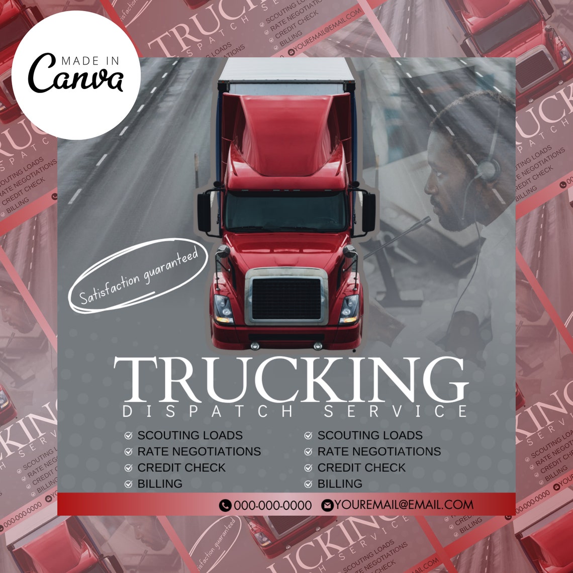 Trucking Dispatch Flyer, Trucking Flyer, DIY Flyer, DIY Template, Canva ...