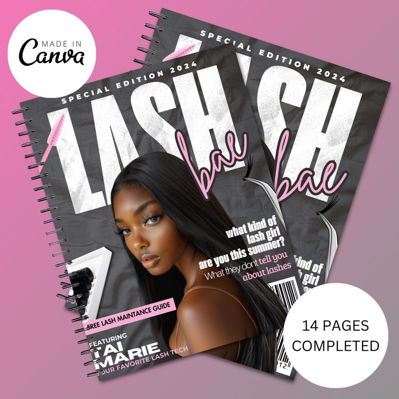 Magazine Template, 14 Page Magazine Template, Canva Template, Hair ...