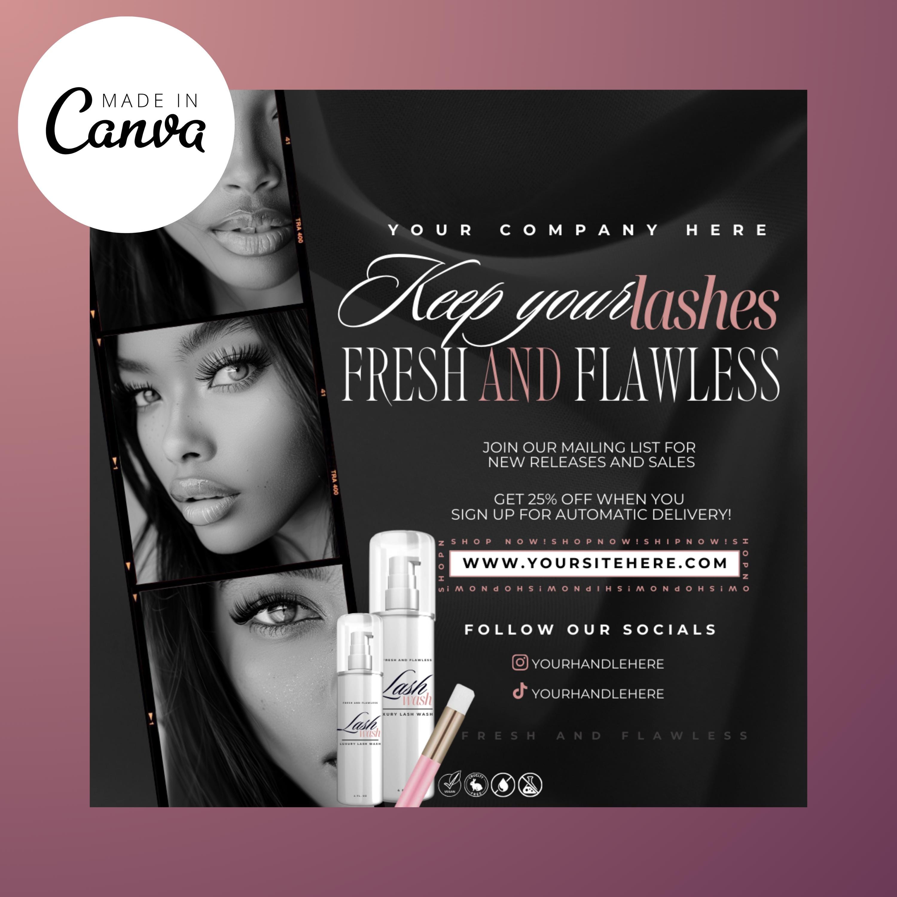 Lash Shampoo Marketing Flyer, Social Media Post, Eyelash Shampoo ...