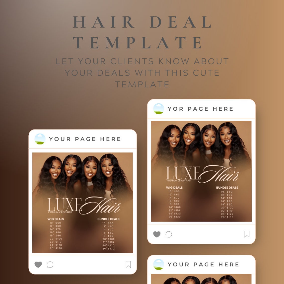 Brown Bundle Deal Price List, Hair Weave Price List, Bundle Flyer ...