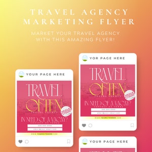 Travel Agent Template, Travel Agent Social Media Post Flyer, Canva ...