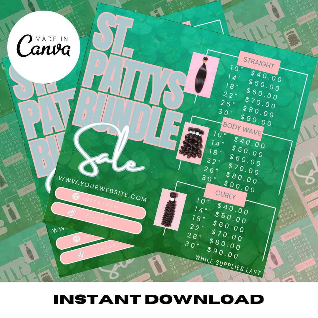 Bundle Deal Price List, Hair Weave Price List, Bundle Flyer, Weave ...