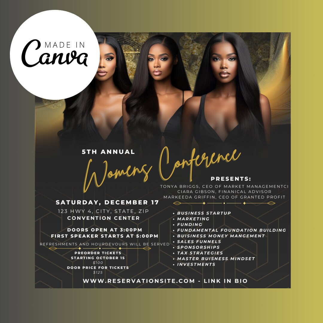 Conference Flyer, DIY Conference Template, Canva Template, DIY Flyer ...