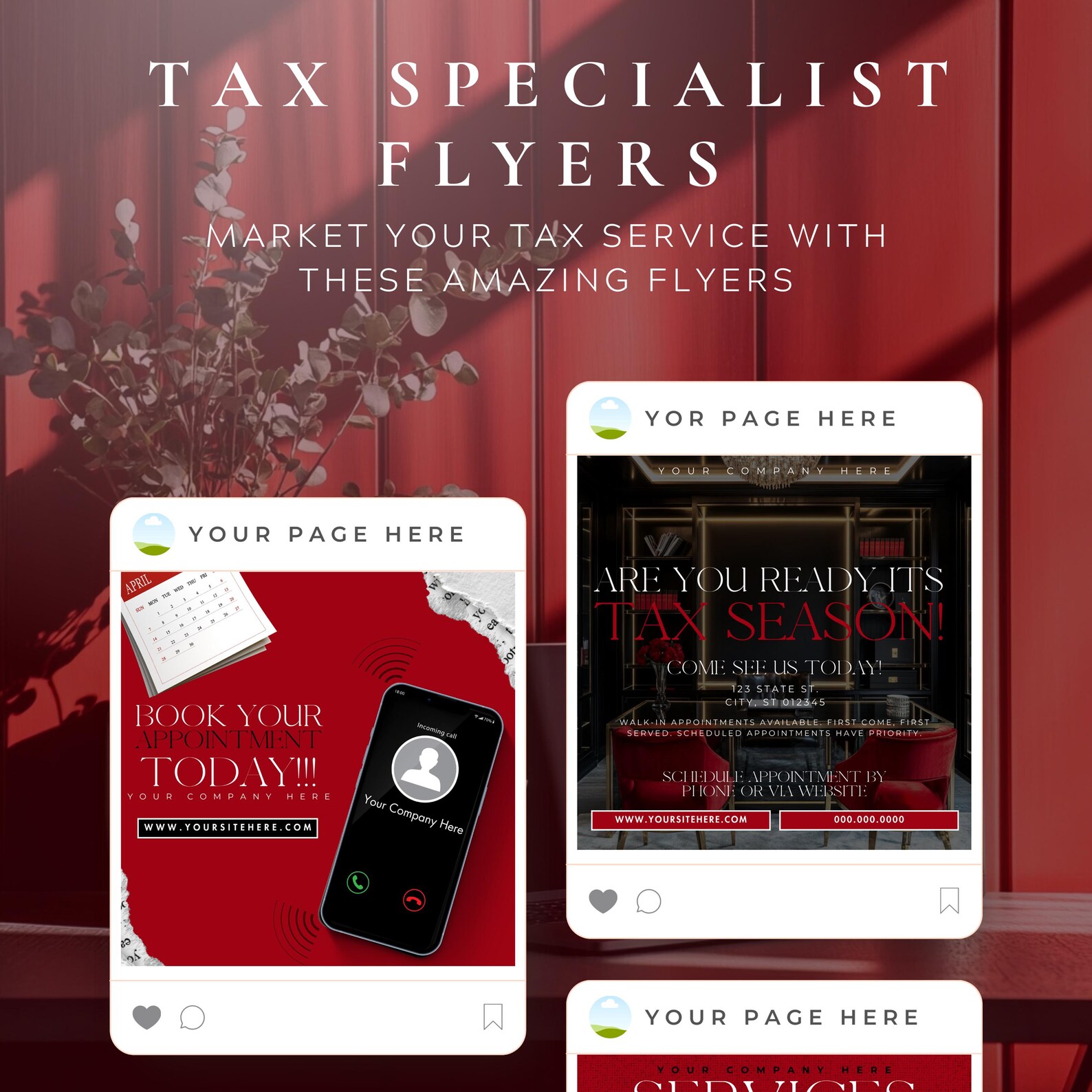 Tax Flyers, Tax Time Flyers, Tax Informational Post, Tax Bundle Flyers ...