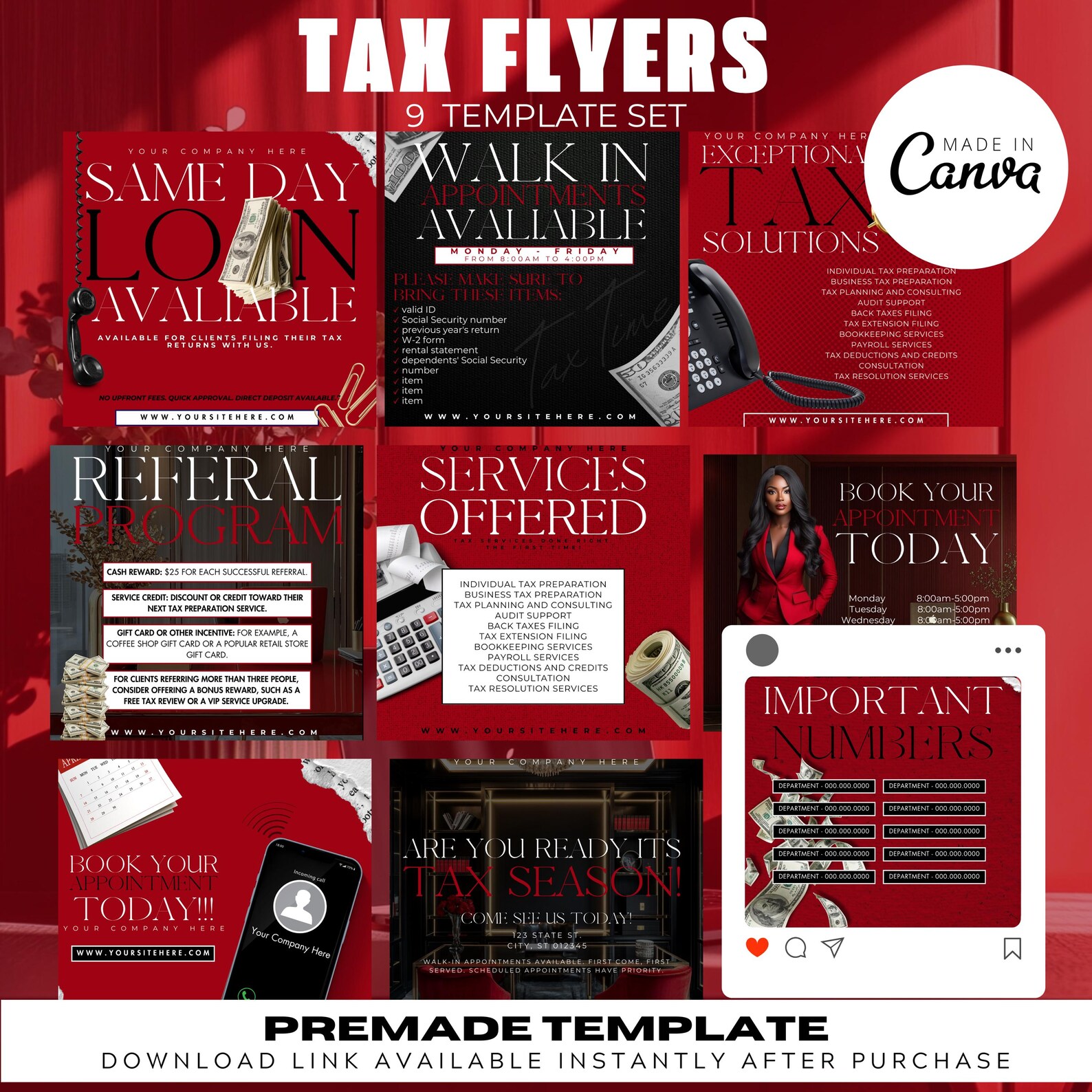 Tax Flyers, Tax Time Flyers, Tax Informational Post, Tax Bundle Flyers ...