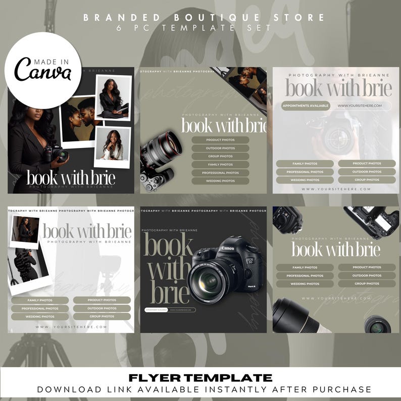 Photographer Social Media Flyer Templates, Marketing Bundle ...