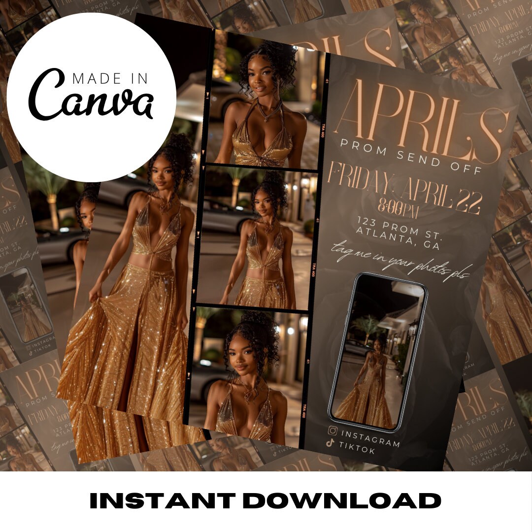 Prom Send off Flyer, DIY Prom Flyer, Prom Canva Template, Prom Send Off ...