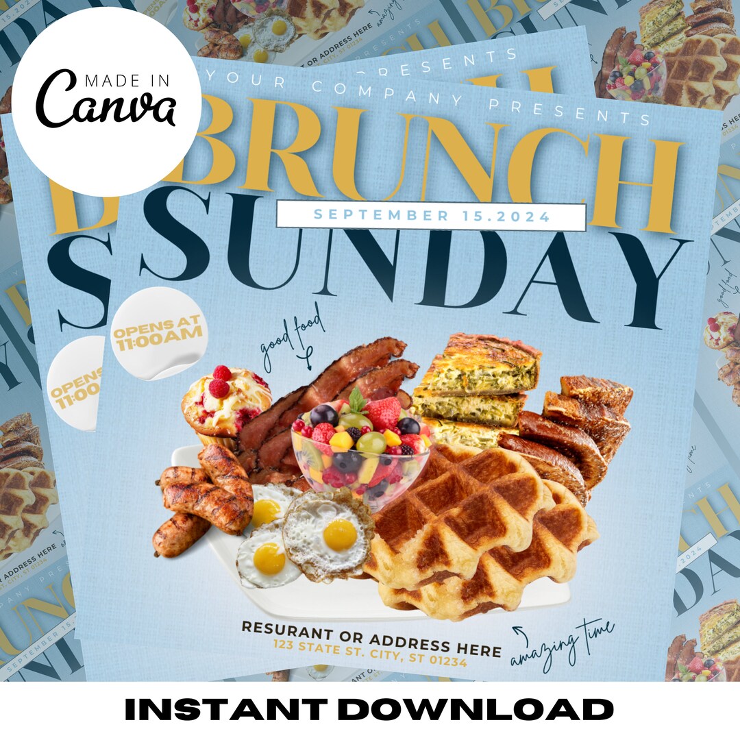 Sunday Brunch Flyer, Brunch Flyer, Sunday Brunch Social Media Post ...