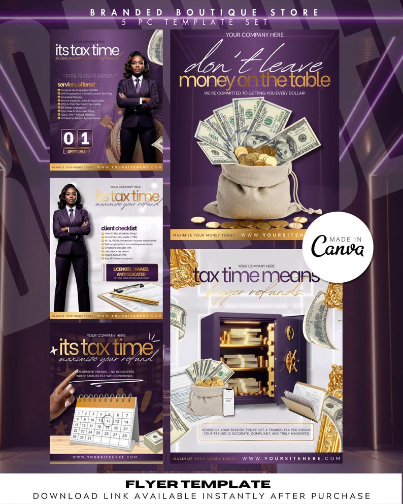 Tax Prep Flyer, Tax Flyers, Tax Time Flyers, Tax Informational Post ...