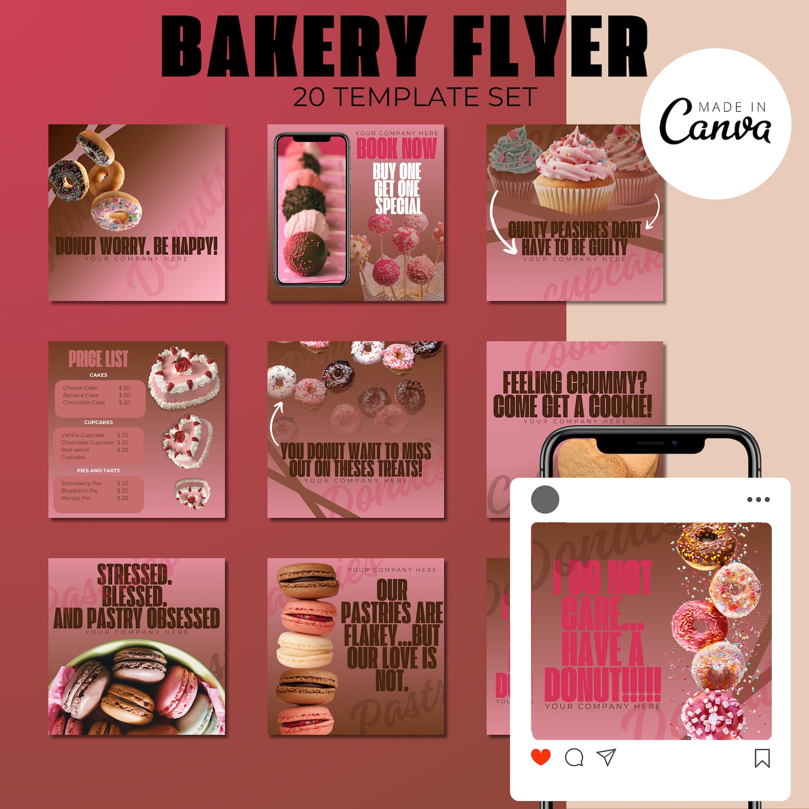 Bakery Template 20 Flyers, Book Now Flyer, Bakery Template, Social ...