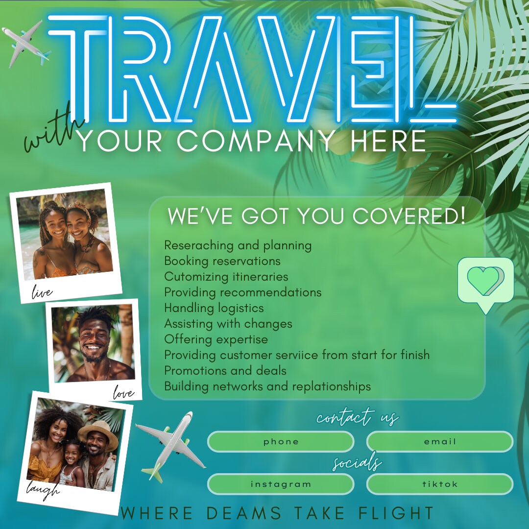 Travel Deal Flyer, Travel Agent Template, Marketing Template, Beach ...