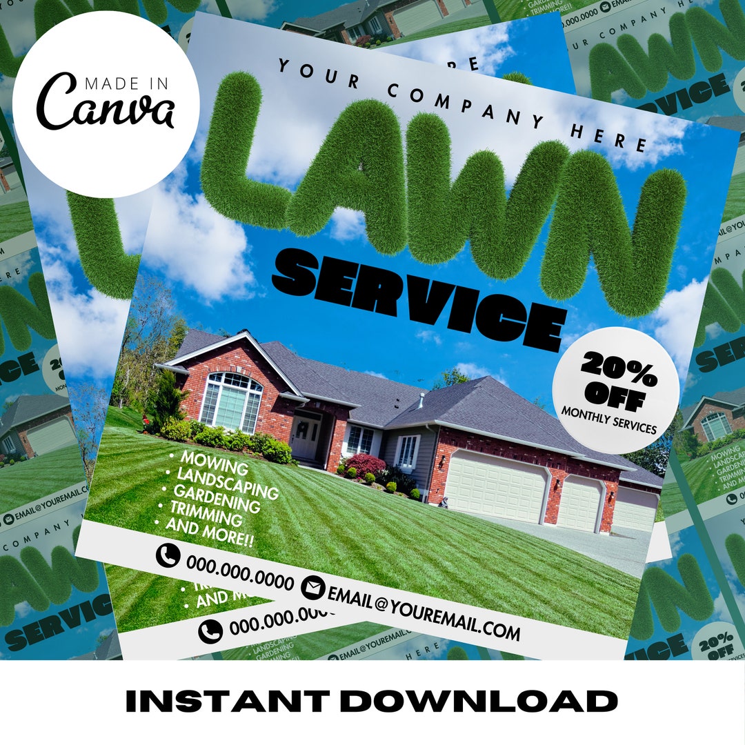 Lawn Service Flyer, Lawn Care Flyer, Lawn Care Printable Flyer, Lawn ...