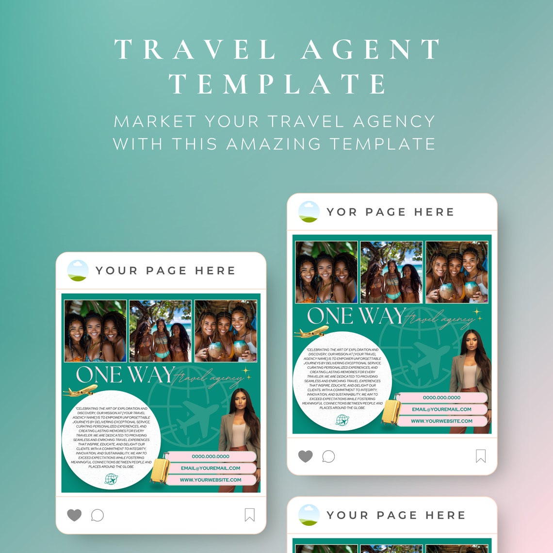 Travel Deal Flyer, Travel Agent Template, Marketing Template, Beach ...