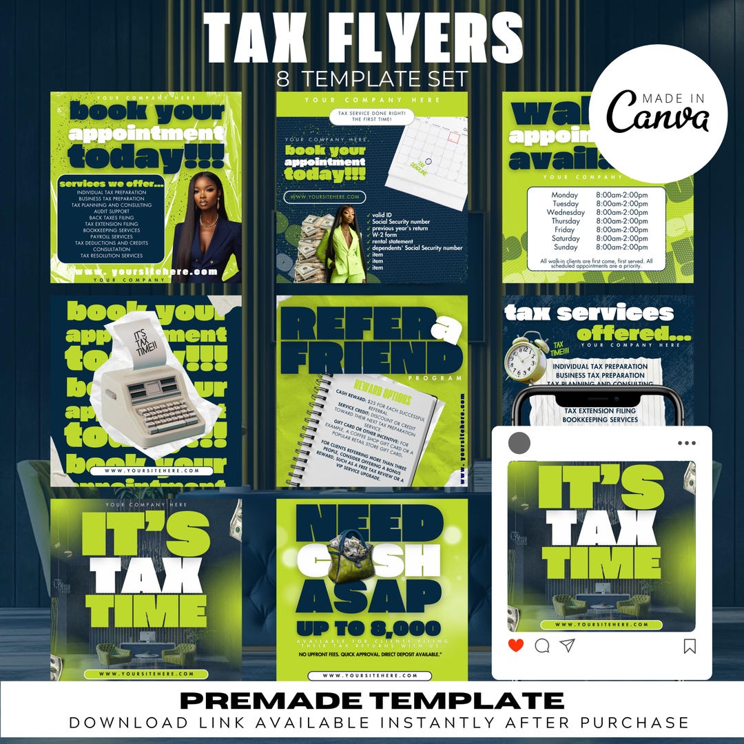 Tax Flyers, Tax Time Flyers, Tax Informational Post, Tax Bundle Flyers ...
