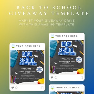 Back to School Giveaway Flyer, Back to School Giveaway Templated, DIY ...