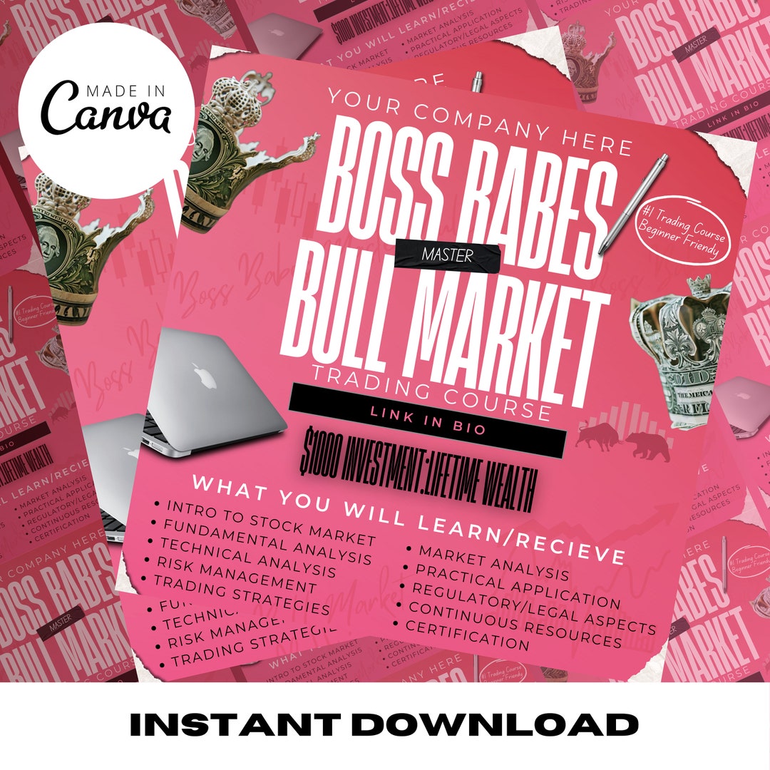 Stock Market Webinar Flyer, Social Media Post, Webinar Template, Canva ...