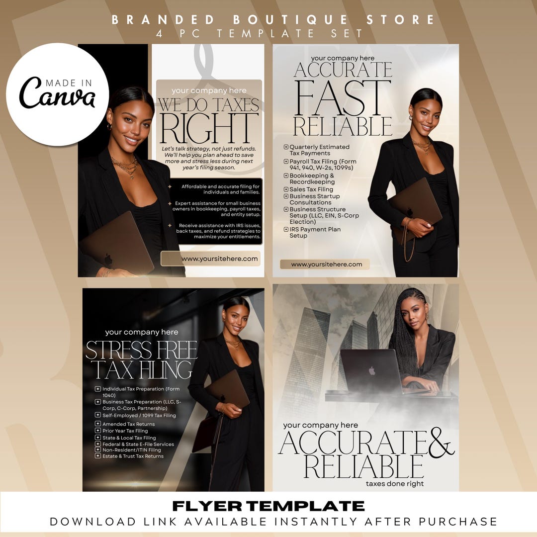 Tax Flyers, Tax Time Flyers, Tax Informational Post, Tax Bundle Flyers ...