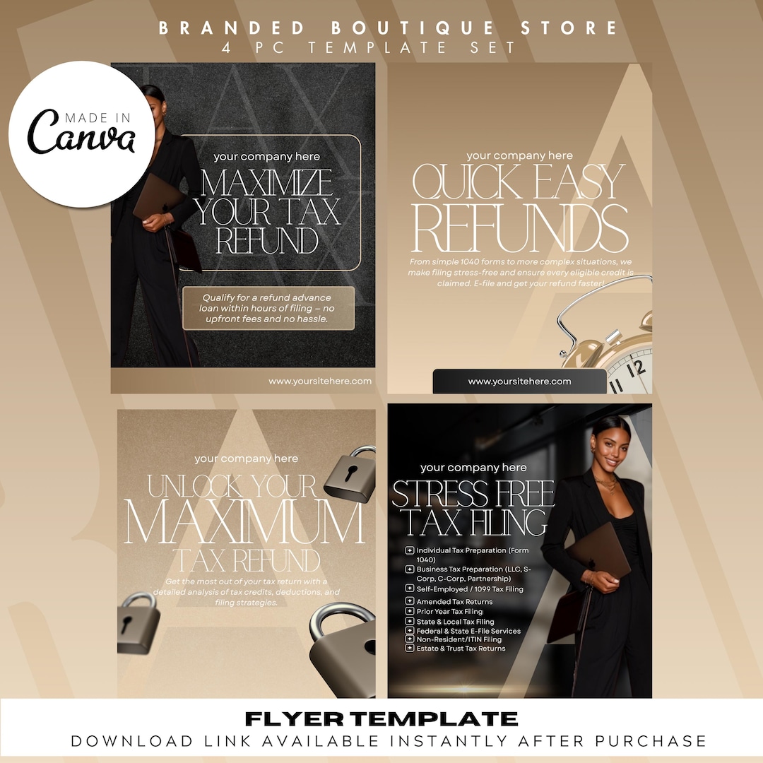 Tax Flyers, Tax Time Flyers, Tax Informational Post, Tax Bundle Flyers ...