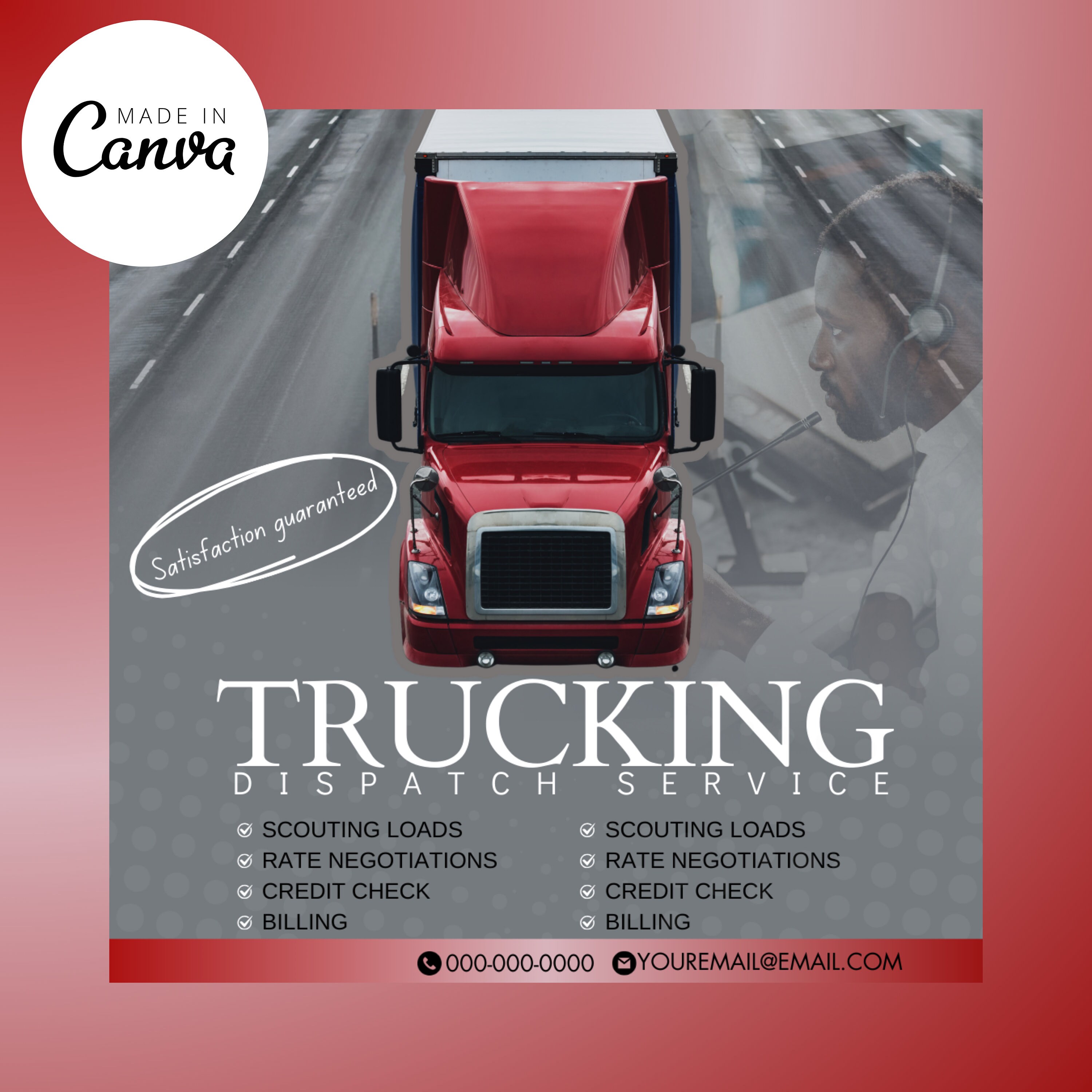 Trucking Dispatch Flyer, Trucking Flyer, DIY Flyer, DIY Template, Canva ...