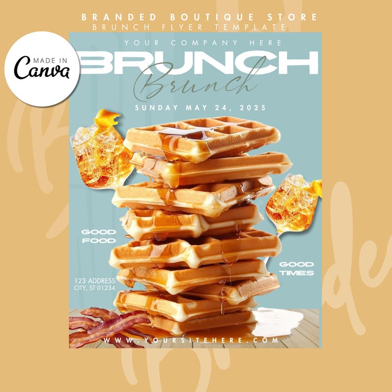 Brunch Flyer, Sunday Brunch Flyer, Summer Brunch Social Media Post ...
