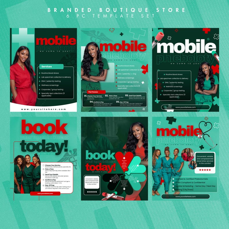 Mobile Phlebotomy Service Flyer, Mobile Medical Tech Flyer, Mobile Lap ...