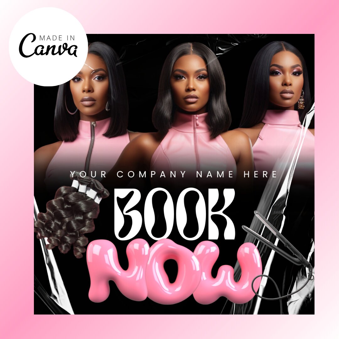 Pink Book Now Flyer, Digital Flyer, DIY Flyers, Book Now Template ...